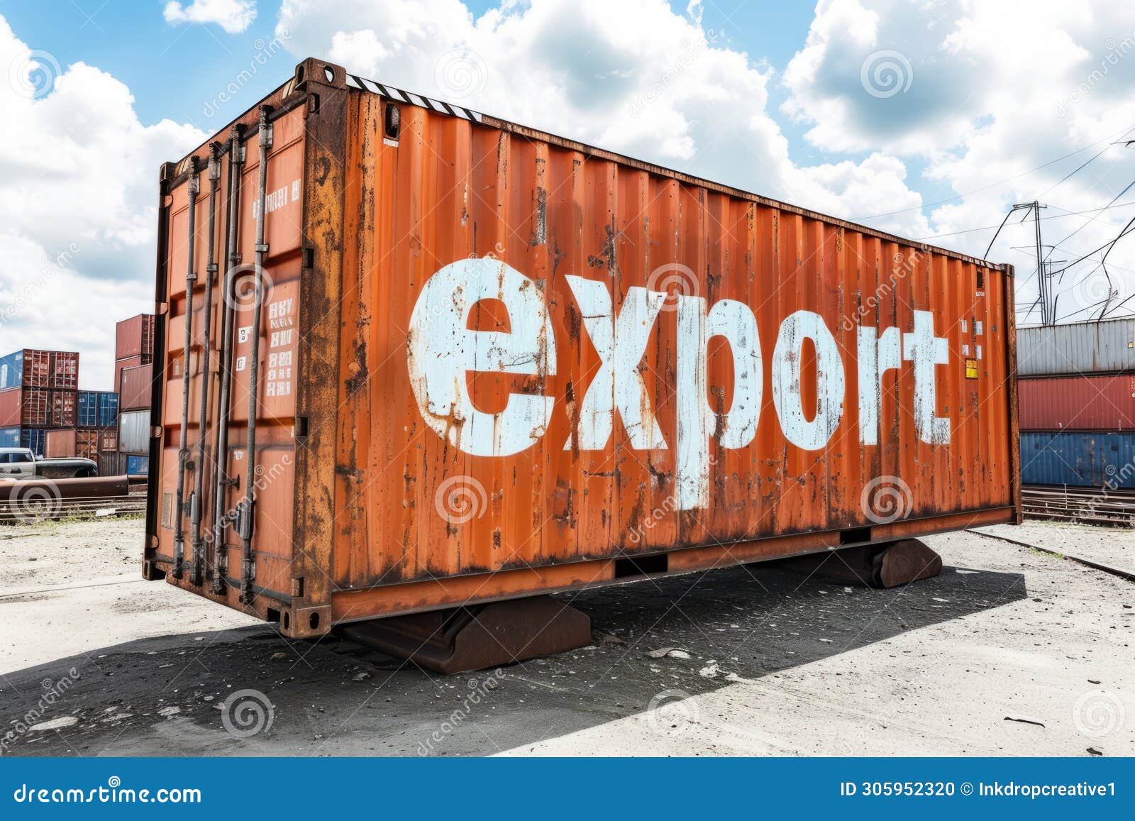 The Word Export on the Side of a Global Shipping Container. Business ...