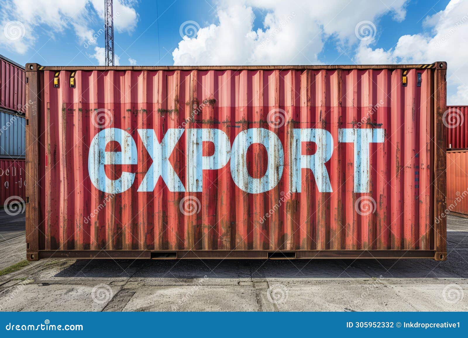 The Word Export on the Side of a Global Shipping Container. Business ...
