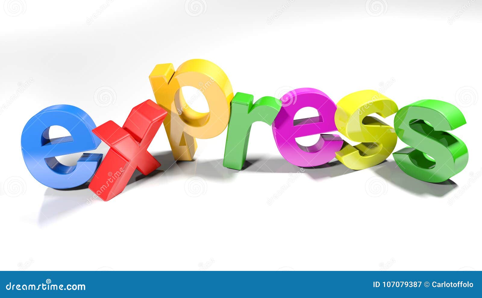 Colorful Express Write - 3D Rendering Stock Illustration - Illustration ...