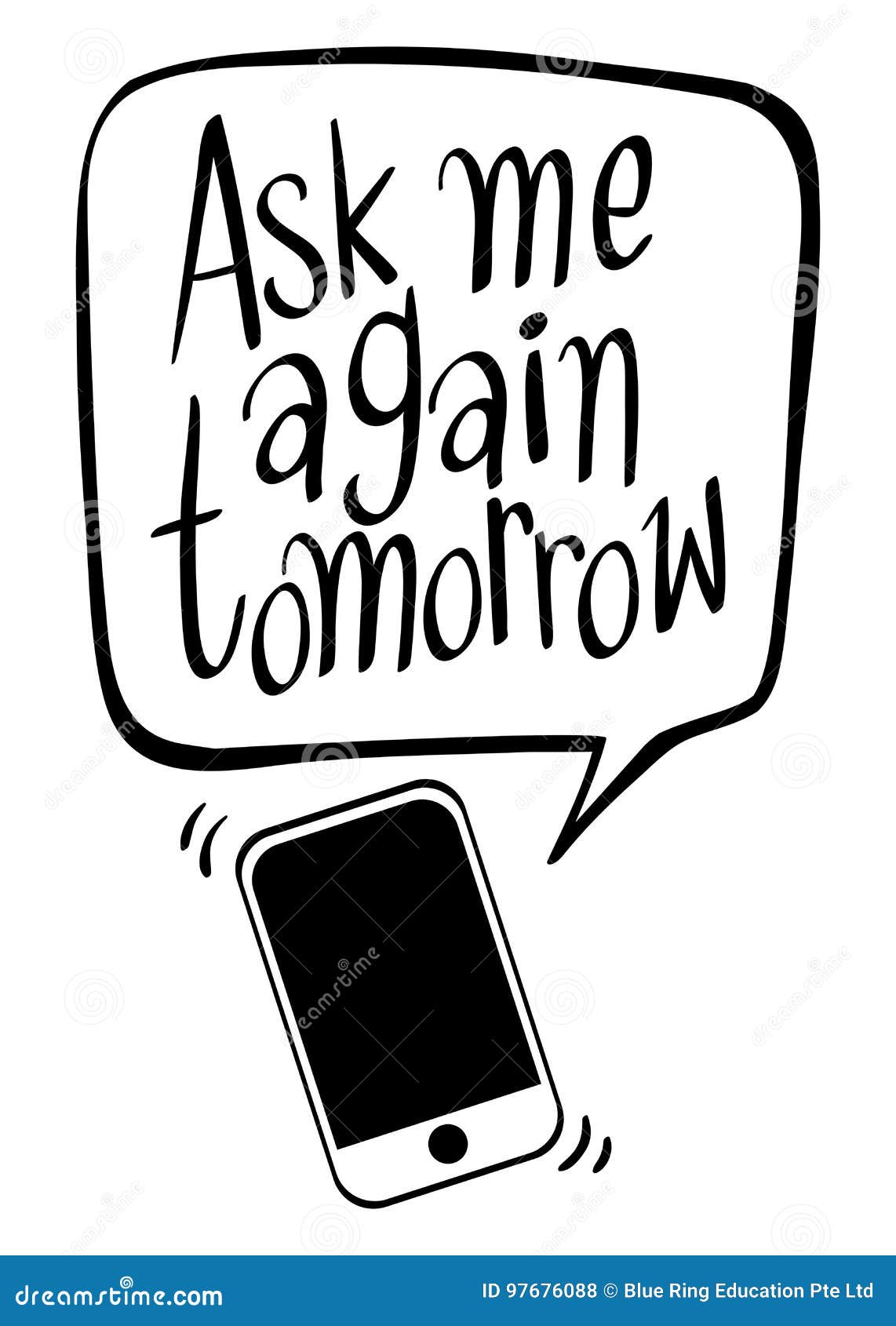 Word Expression for Ask Me Again Tomorrow Stock Vector - Illustration ...