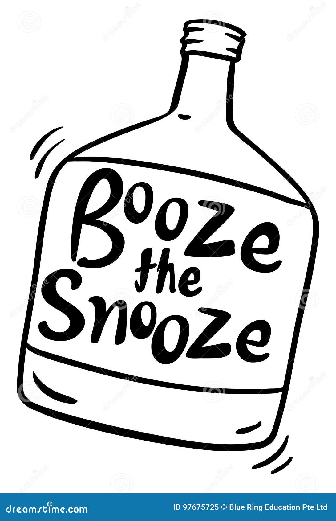 Word Expression for Booze the Snooze in Bottle Stock Vector ...