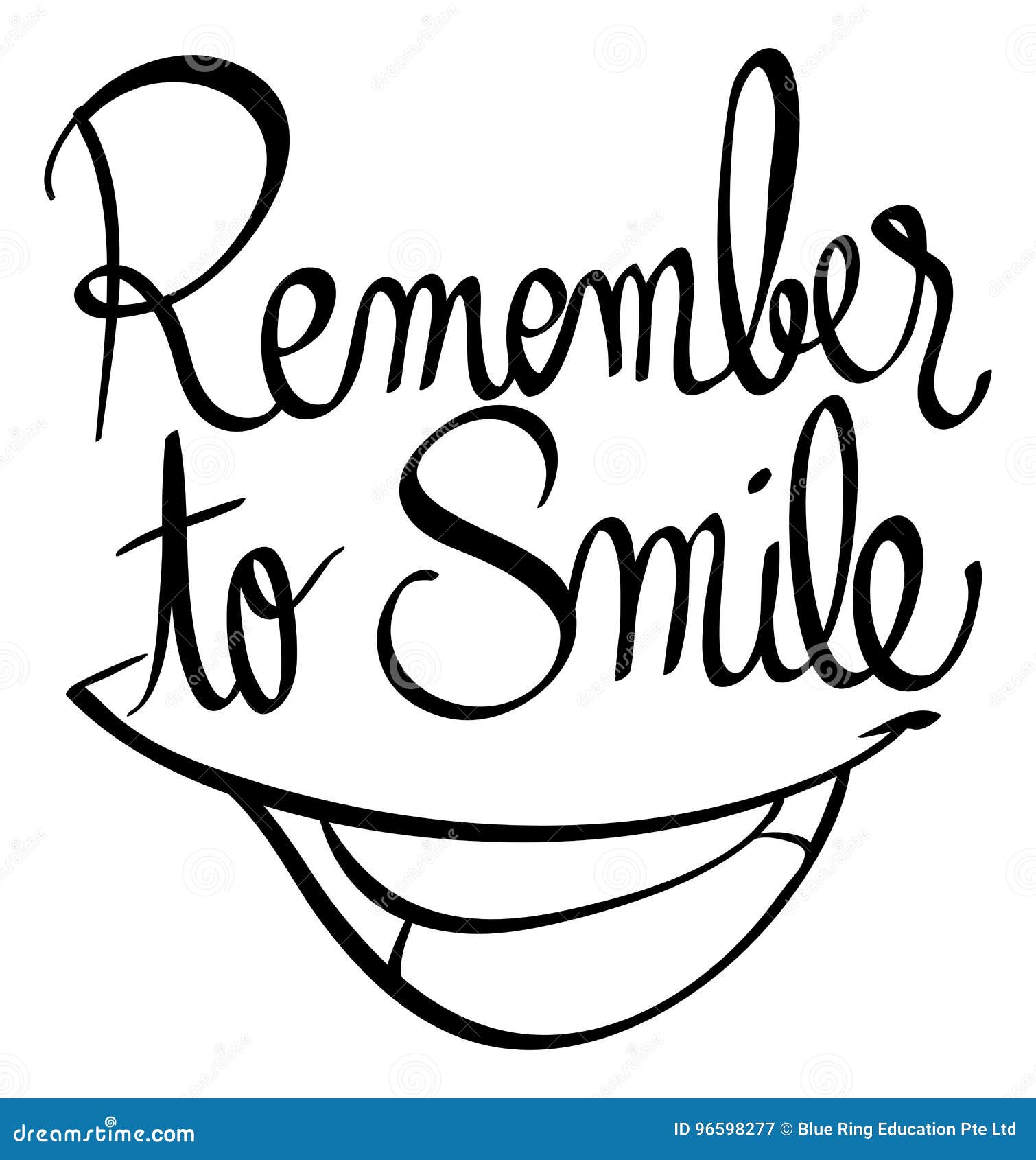 Word Expression for Remember To Smile Stock Vector - Illustration of ...