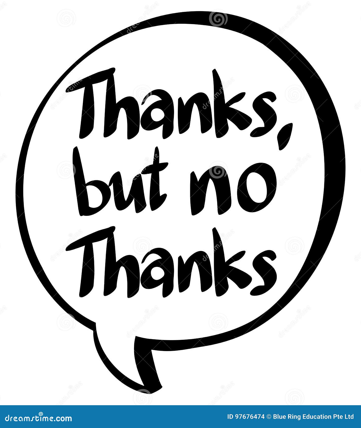 Word Expression for Thanks but No Thanks Stock Vector - Illustration of ...