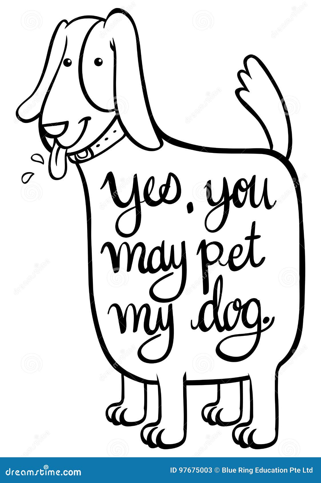Word Expression for Yes You May Pet My Dog Stock Vector - Illustration ...