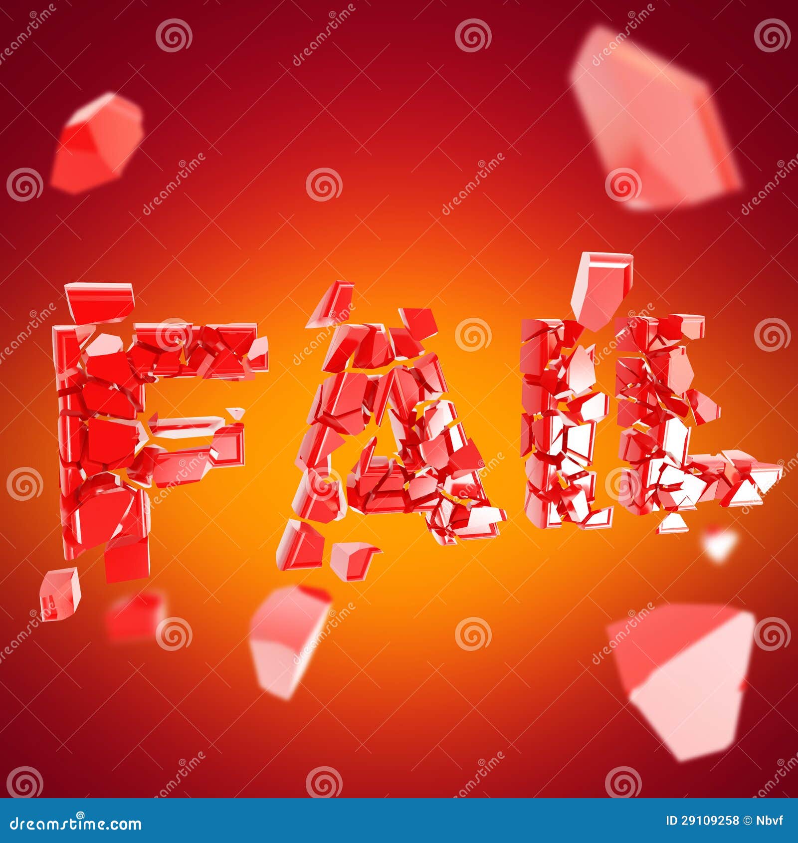 Word Fail Broken into Pieces Background Stock Illustration ...