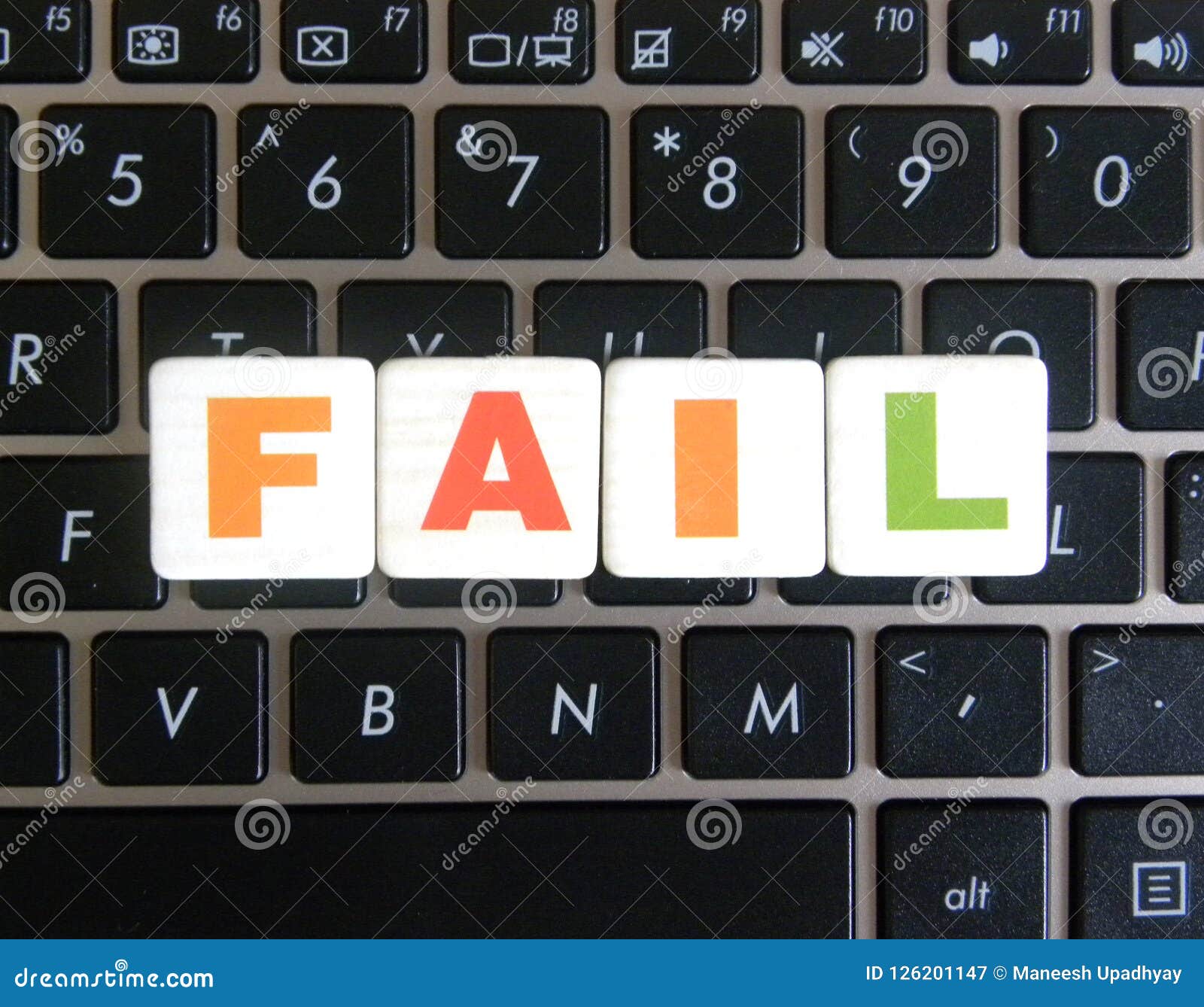 Word Fail On Keyboard Background Stock Image - Image of blocks, idea ...