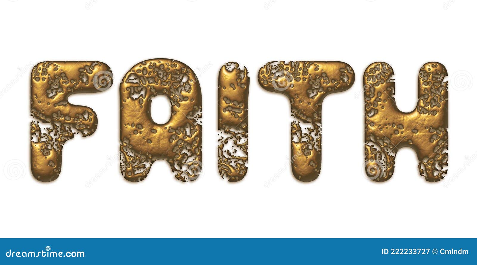 The Word Faith Made Of Rock In 3D Format Isolated On White Background ...