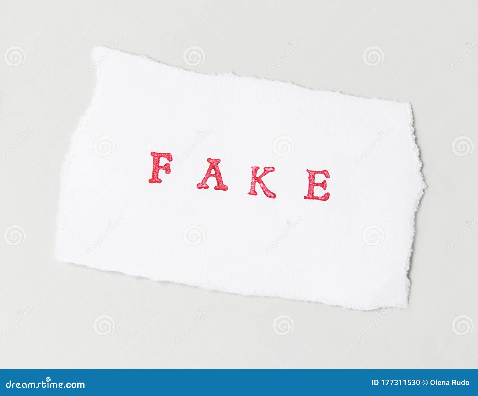 Word Fake Written on Torn Paper Stock Photo - Image of message ...