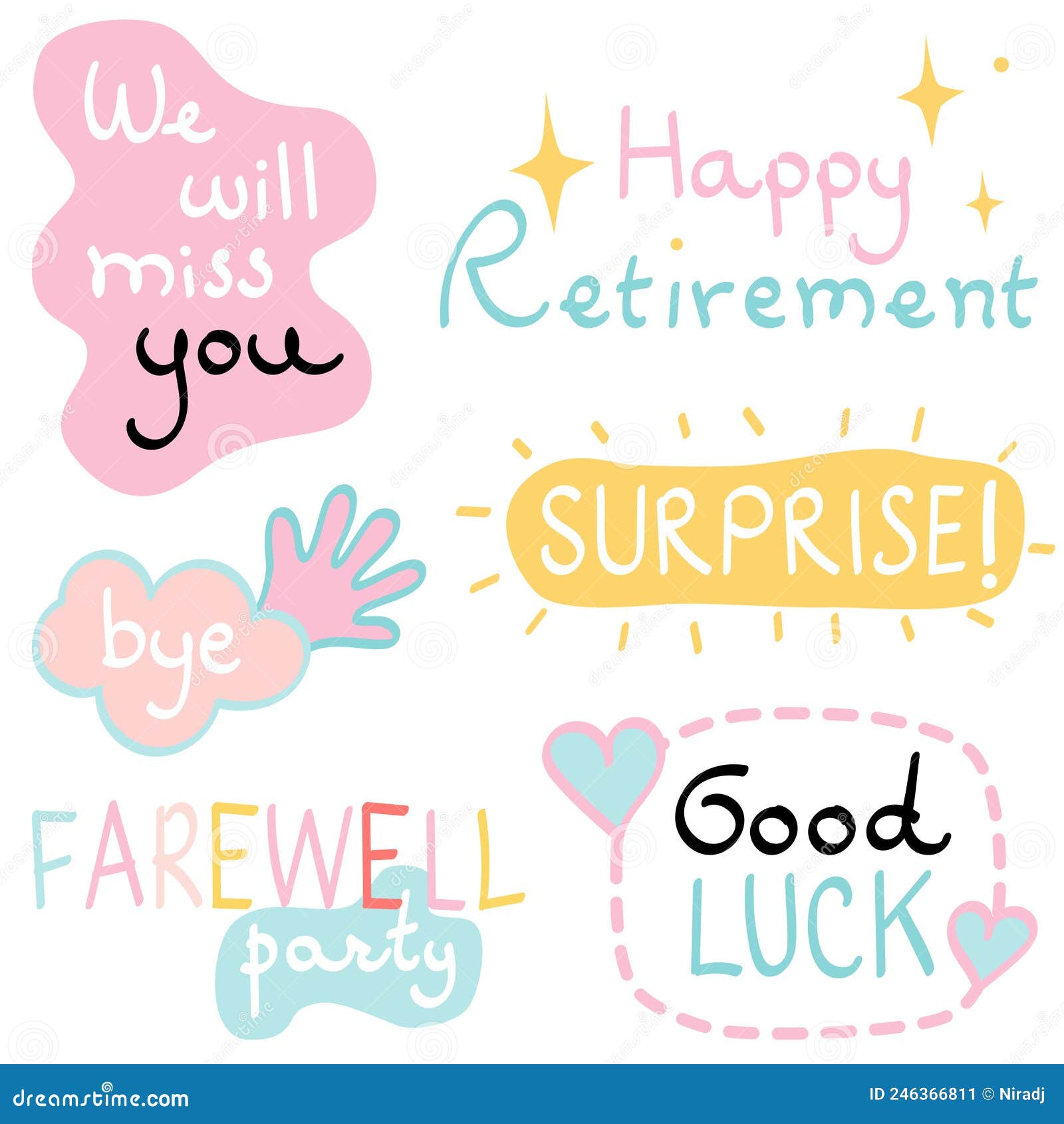 Farewell Collection - Hand Drawn Stock Vector - Illustration of ...