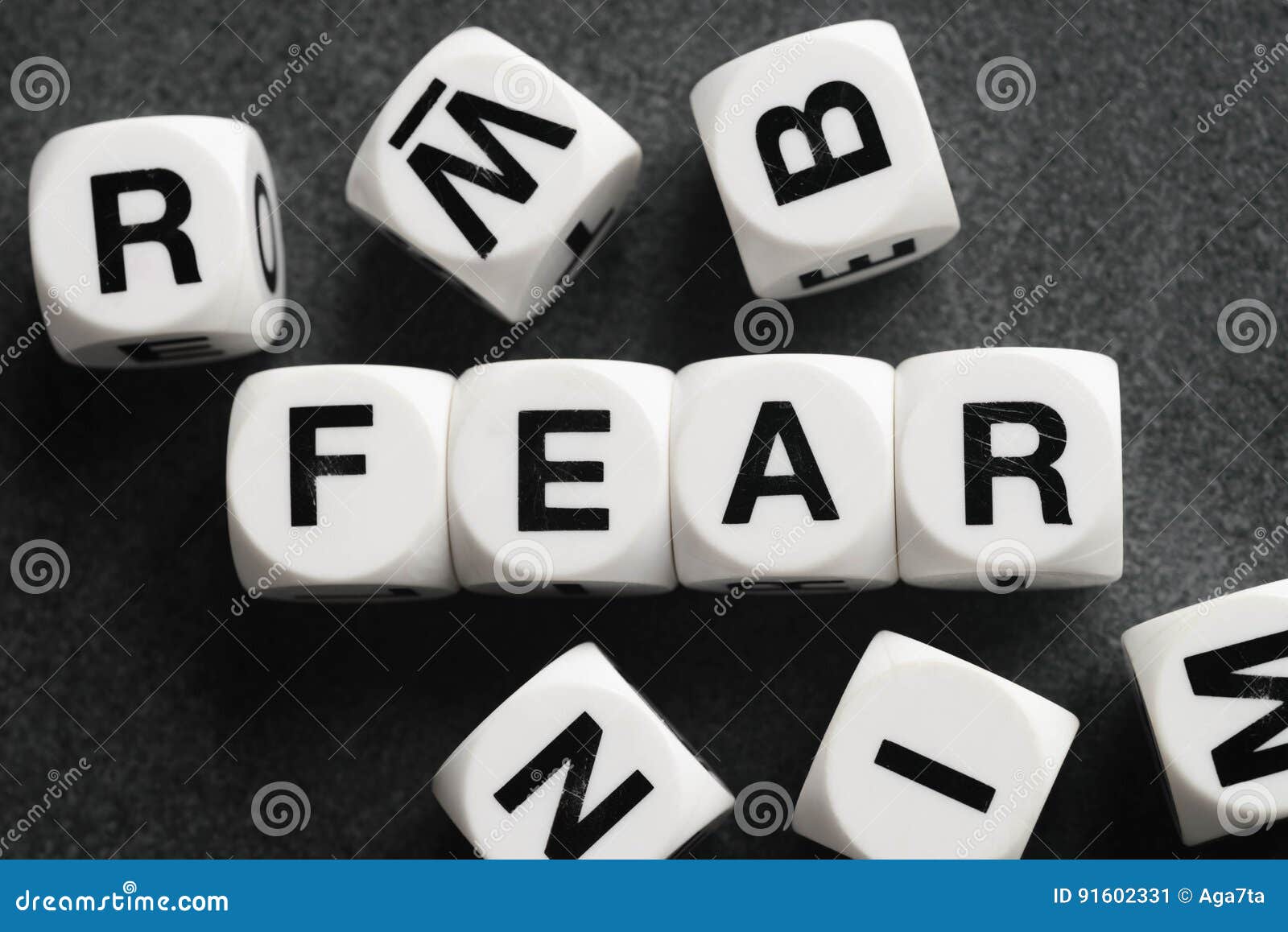 Word fear on toy cubes stock image. Image of alarm, language - 91602331