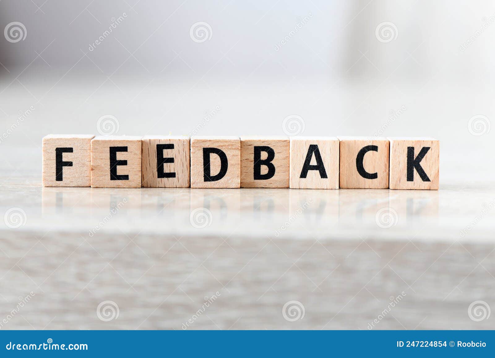 Word FEEDBACK Arranged from Wooden Letters on Light Background Stock ...