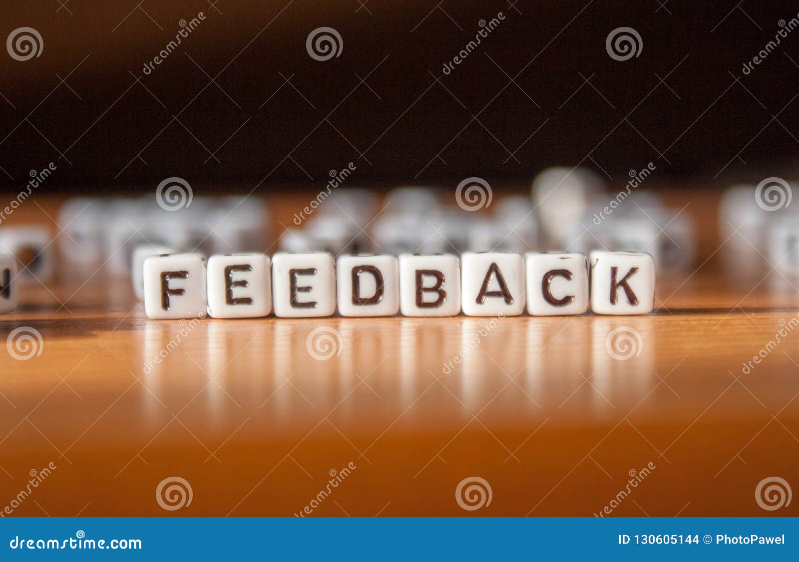 The Word FEEDBACK Made of White Plastic Blocks on the Table Stock Photo ...
