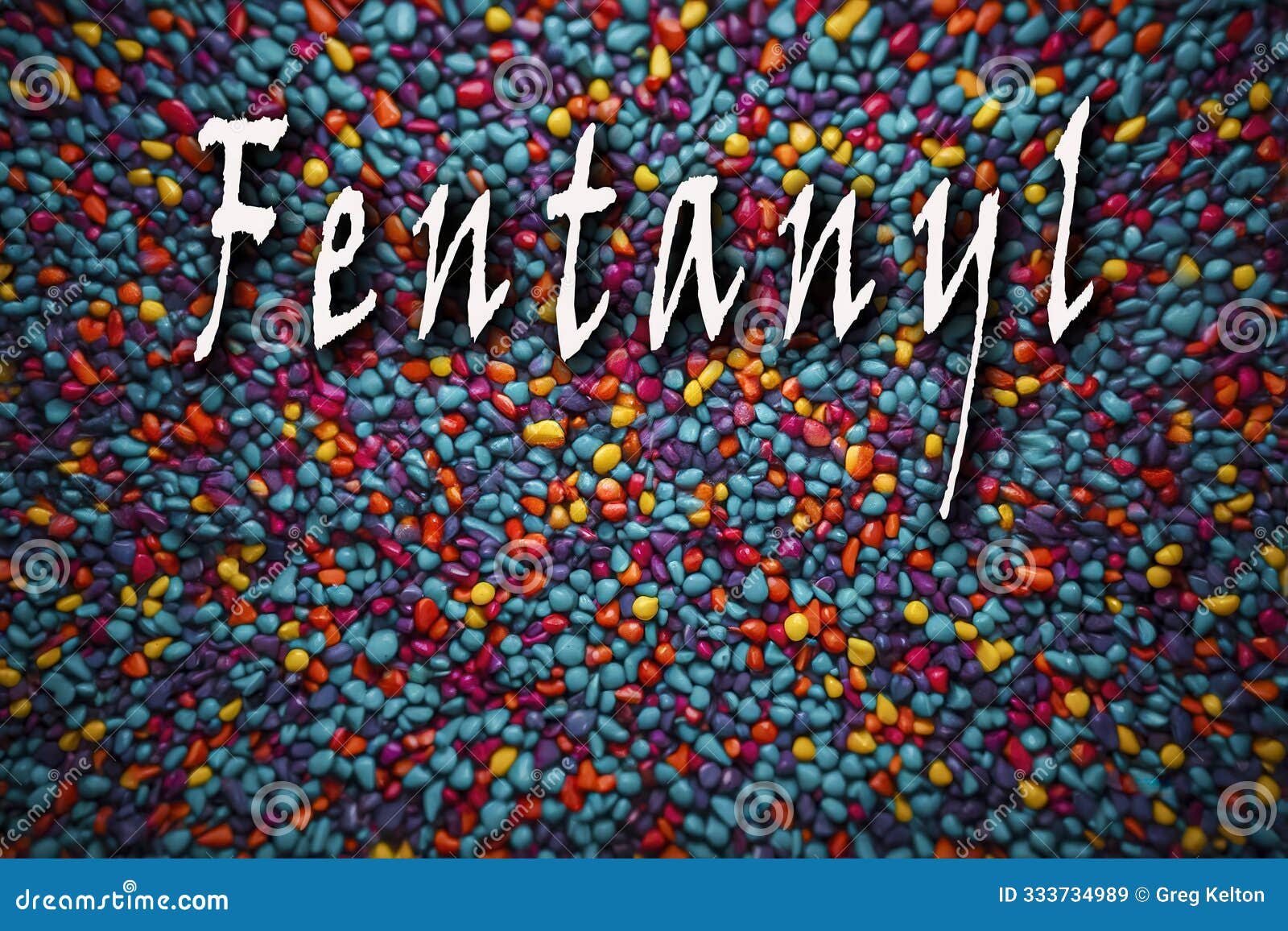 Word Fentanyl is Written in White Script Across a Vibrant Background ...