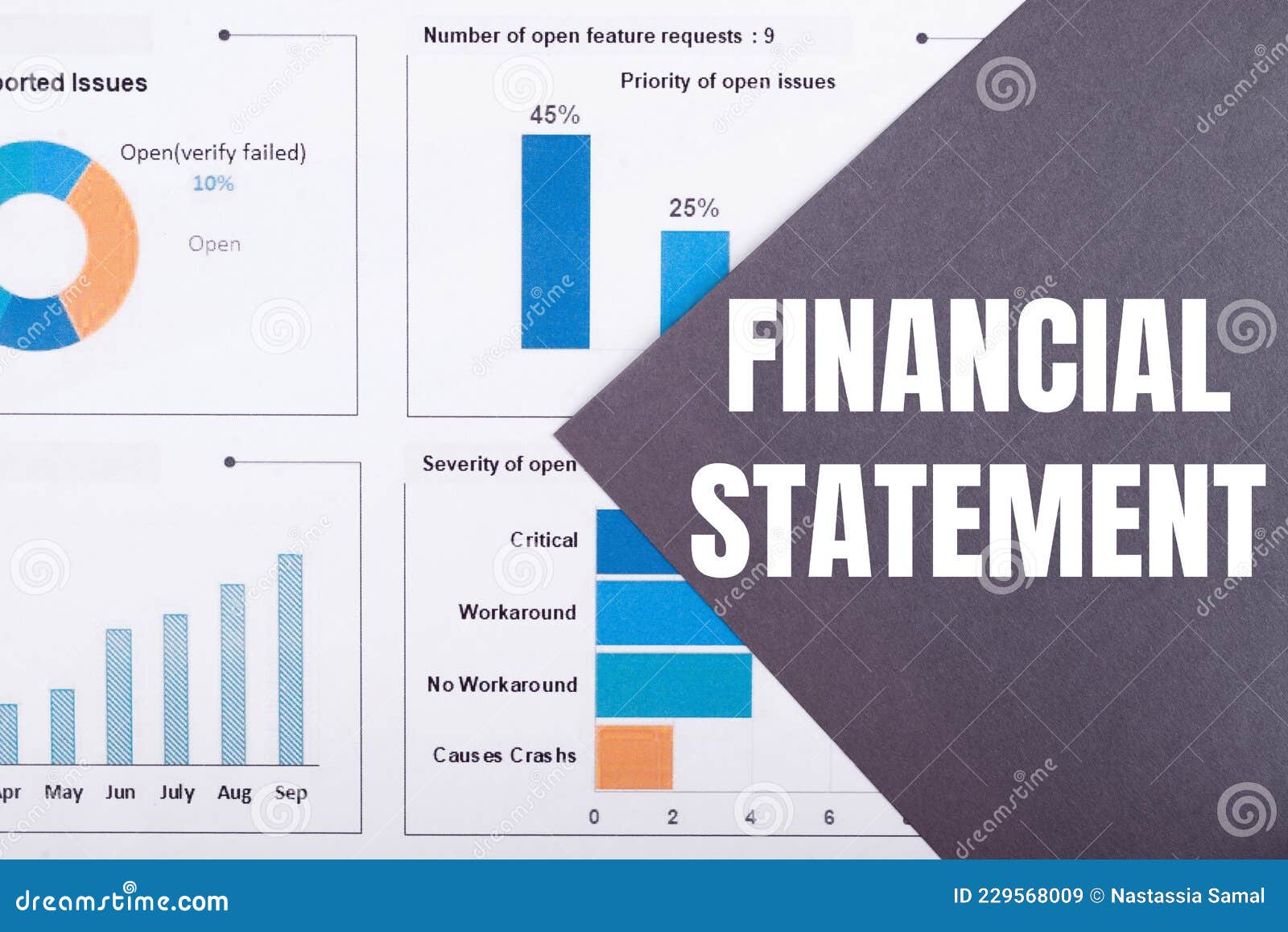 The Word FINANCIAL STATEMENT is Written on a Gray Background with ...