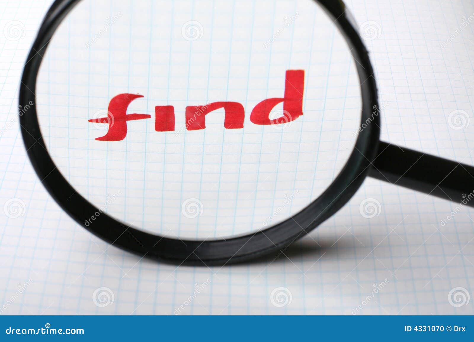 Word FIND Under Magnifying Glass Stock Photo - Image of magnifying ...