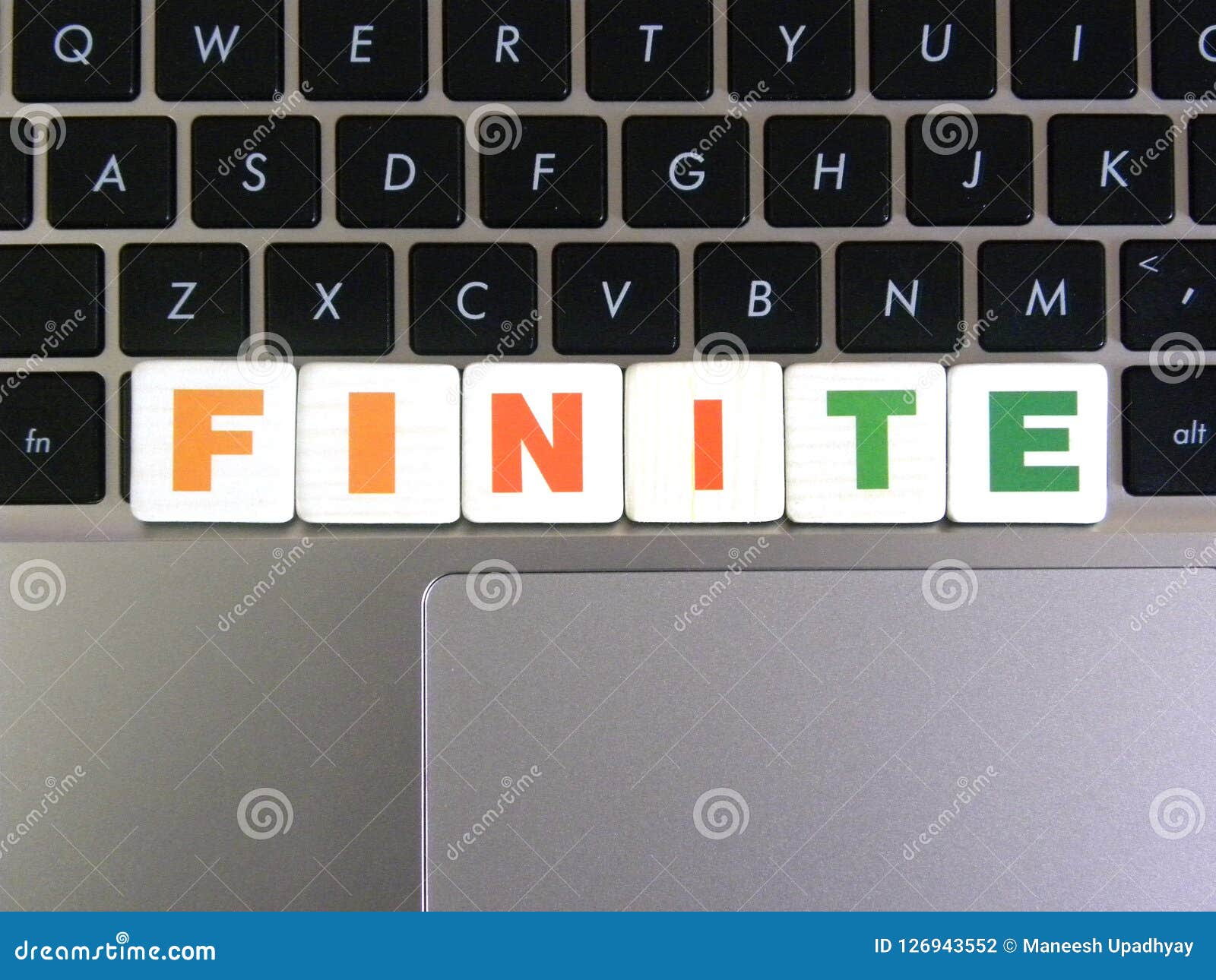 Word Finite on Keyboard Background Stock Photo - Image of letters ...