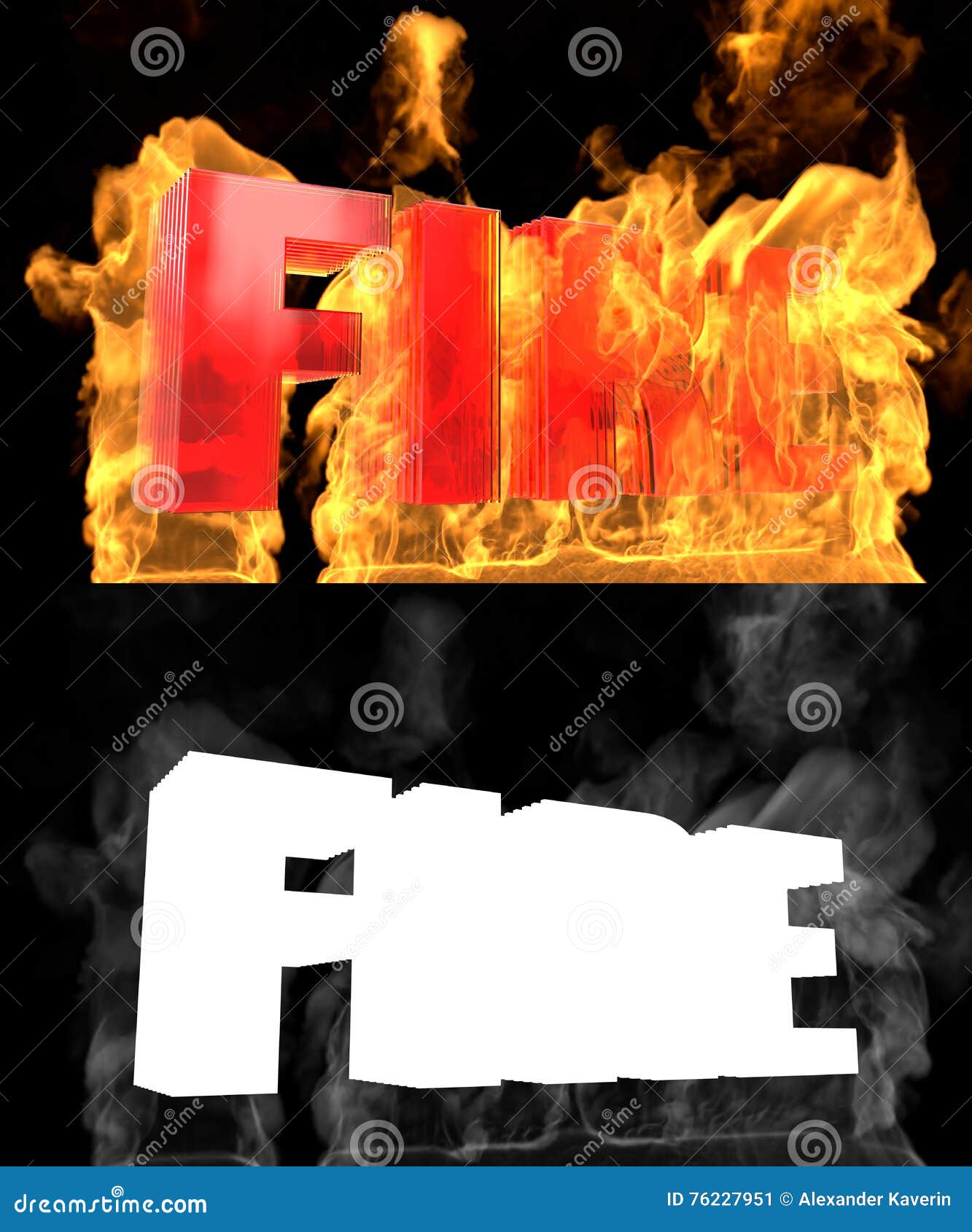 Word Fire On Black Background In Red, Fiery Letters Royalty-Free Stock ...