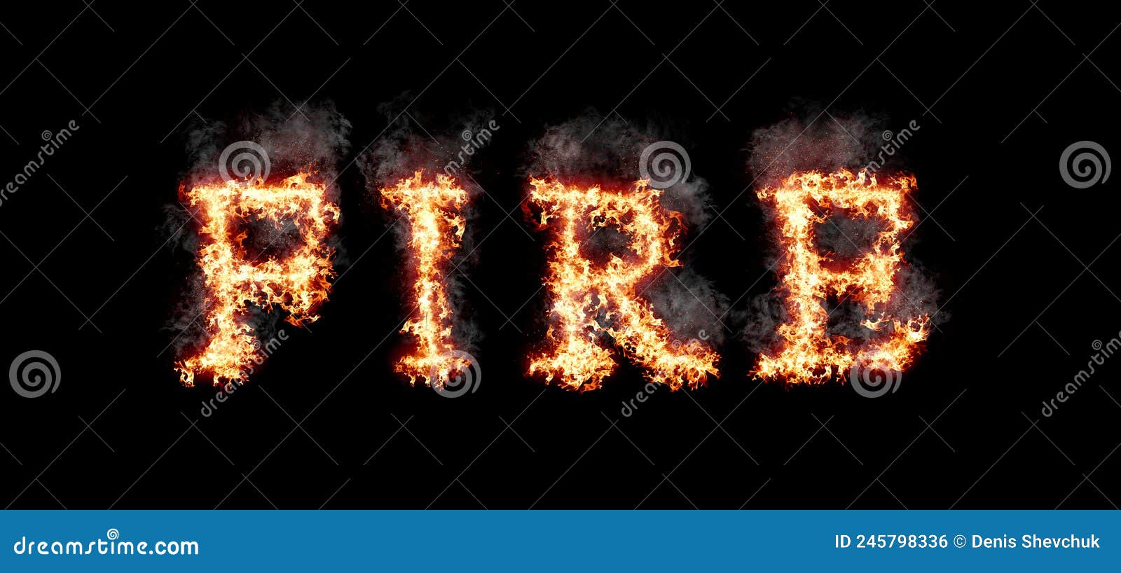 Word Fire On Black Background In Red, Fiery Letters Royalty-Free Stock ...