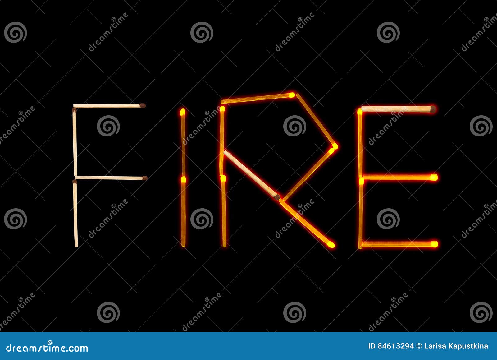 Word Fire On Black Background In Red, Fiery Letters Royalty-Free Stock ...