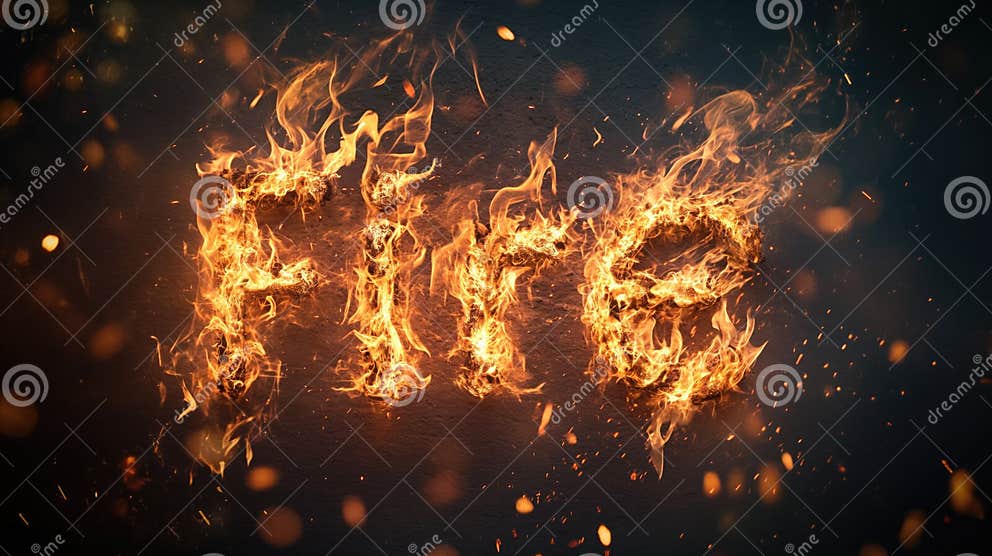Word Fire in Fire stock photo. Image of type, concept - 306021040