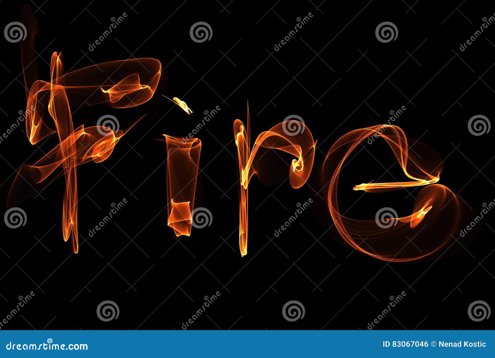 Word Fire On Black Background In Red, Fiery Letters Royalty-Free Stock ...
