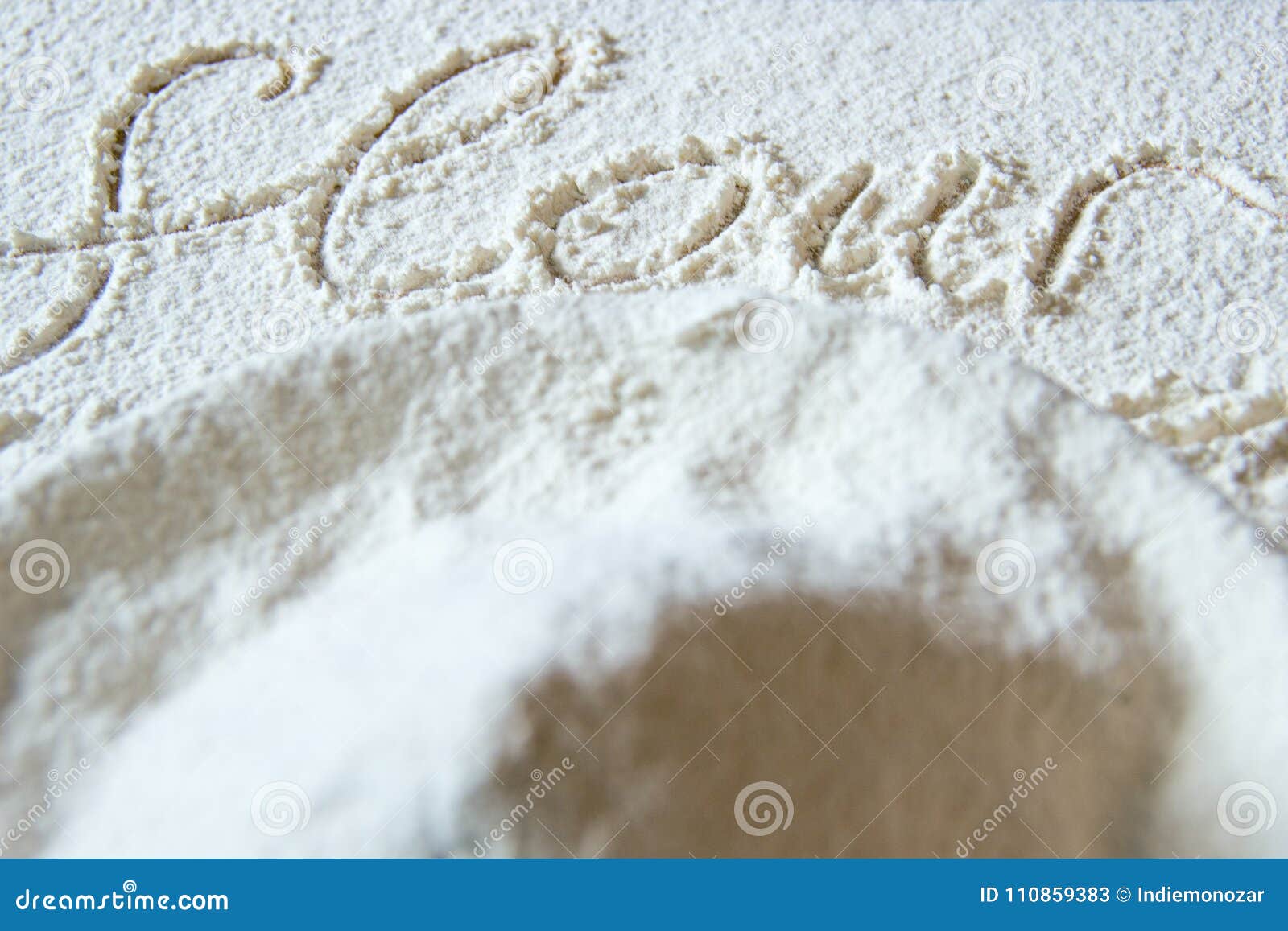 The Word Flour Written in Flour on a Wood Stock Image - Image of gluten ...