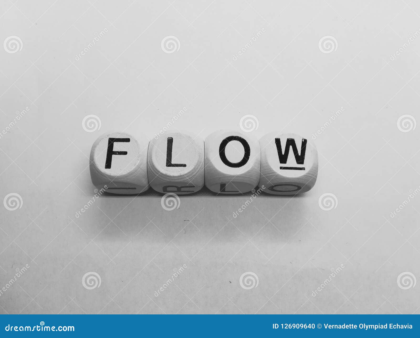 Word flow spelled in dice stock photo. Image of idea - 126909640