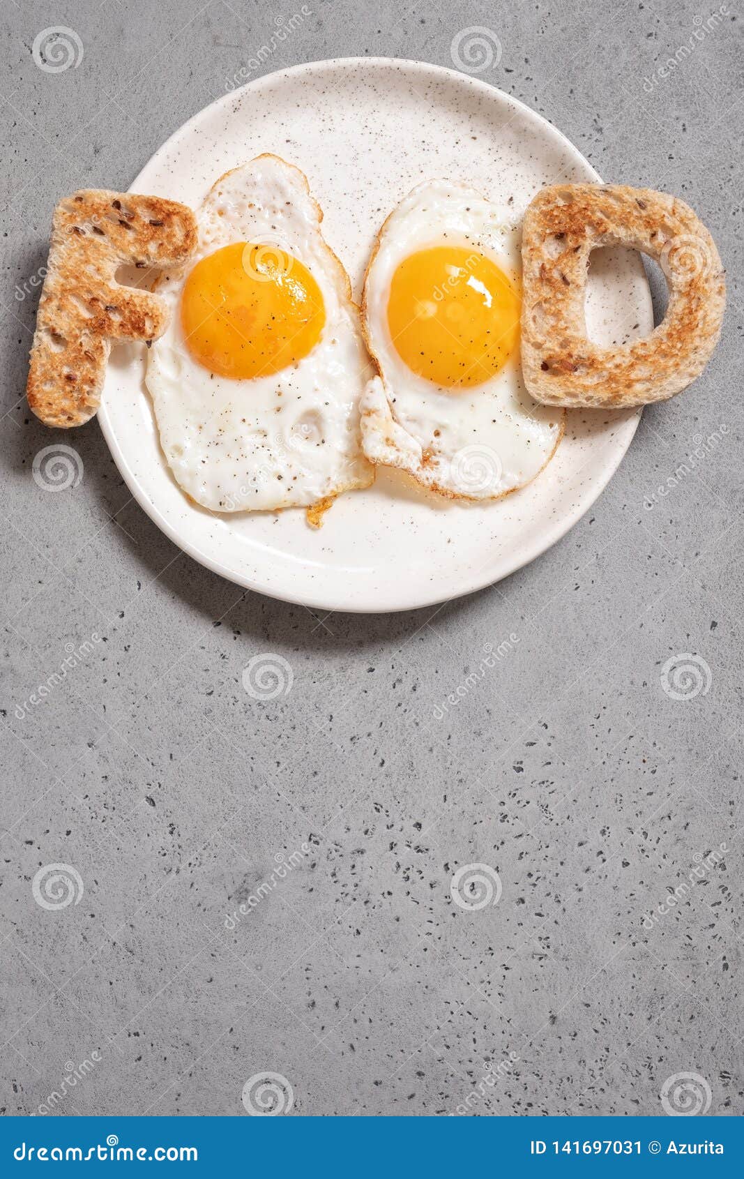 Word Food Written with Toast Letters Eggs Stock Image - Image of diet ...