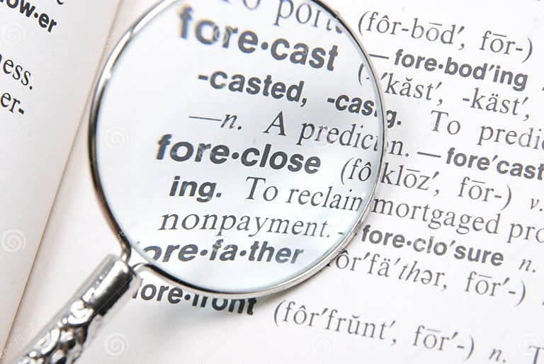 Word Foreclose magnified stock photo. Image of focus, magnifying - 8802938