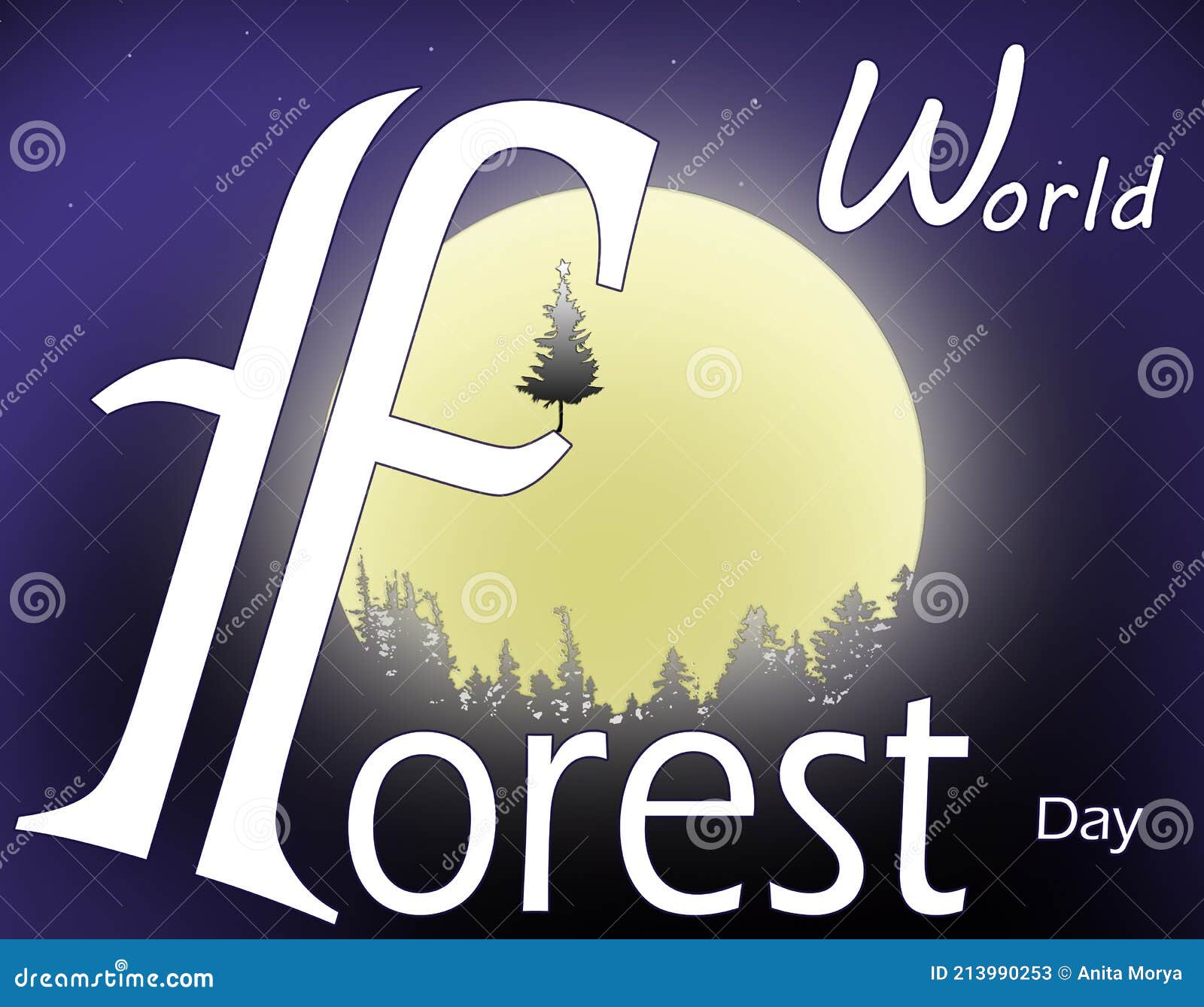 Word Forest Day and Moon Light Stock Image - Image of forest, abstract ...