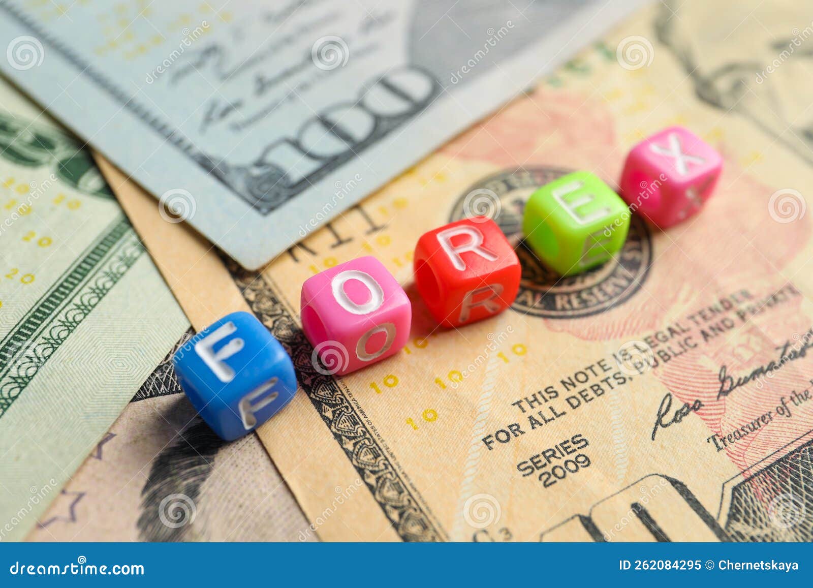 Word Forex Made of Colorful Cubes with Letters on Banknotes, Closeup ...