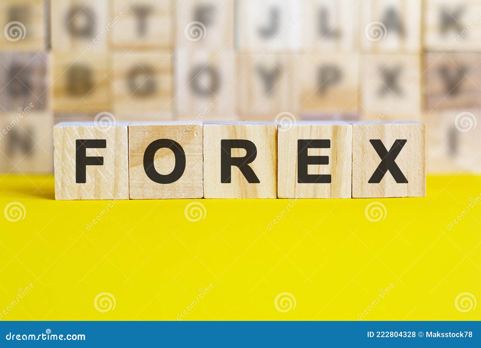 Word Forex is Written on Wooden Cubes on a Bright Yellow Surface ...