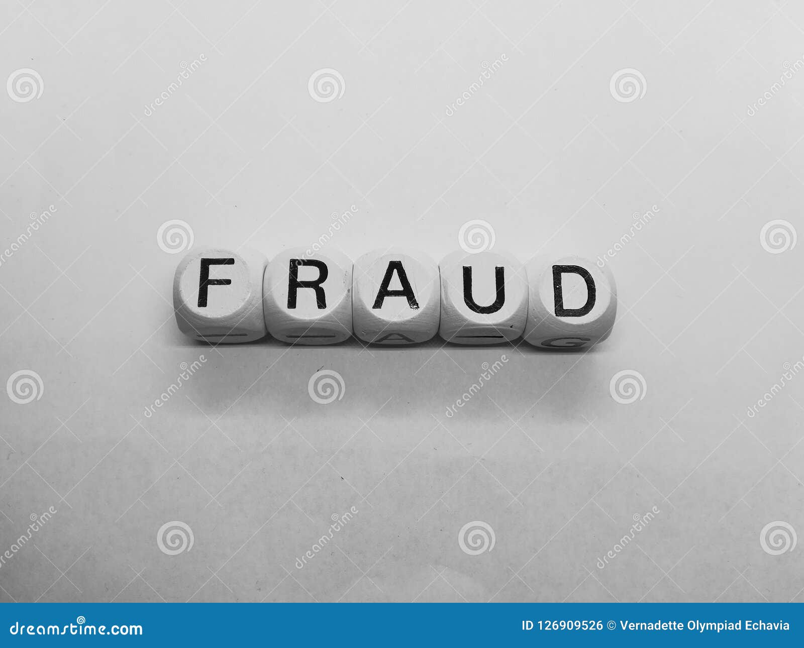 Word fraud spelled in dice stock photo. Image of text - 126909526