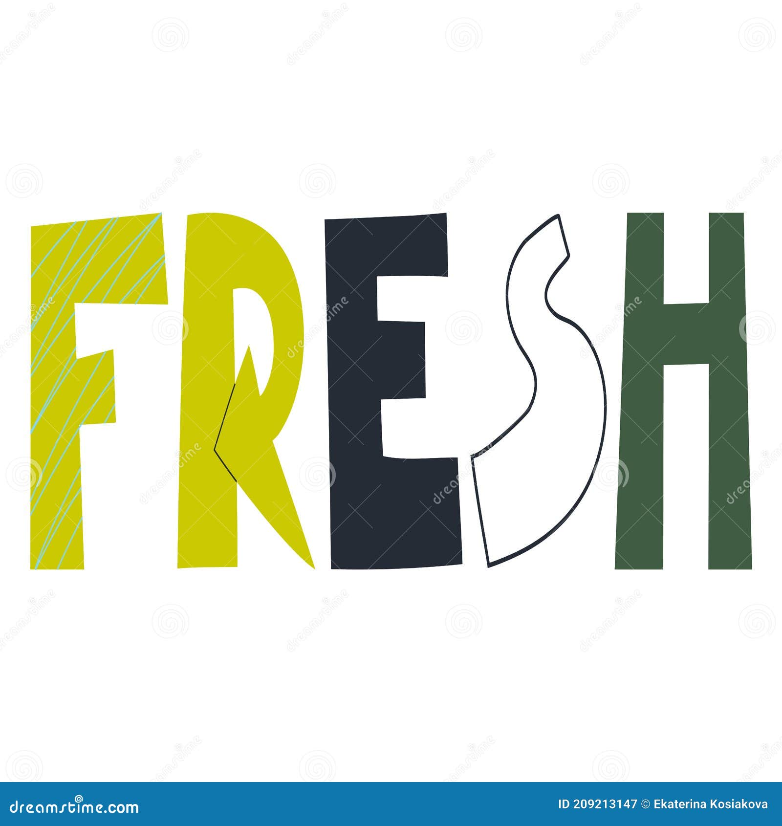 The Word Fresh Which is Drawn in Vector Stock Vector - Illustration of ...