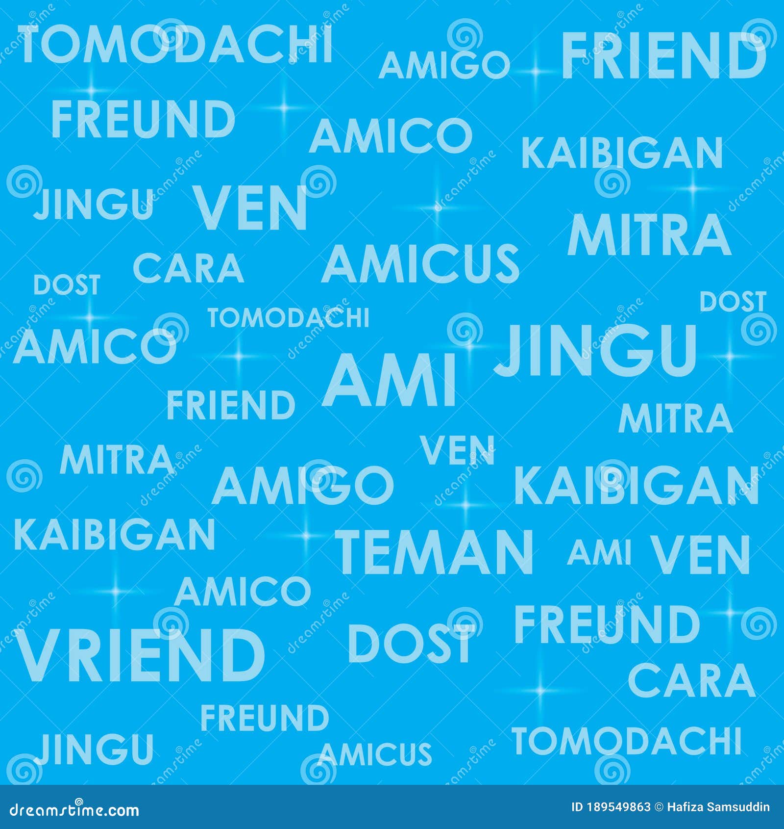 The Word Friend In Different Languages. Vector Illustration Decorative ...