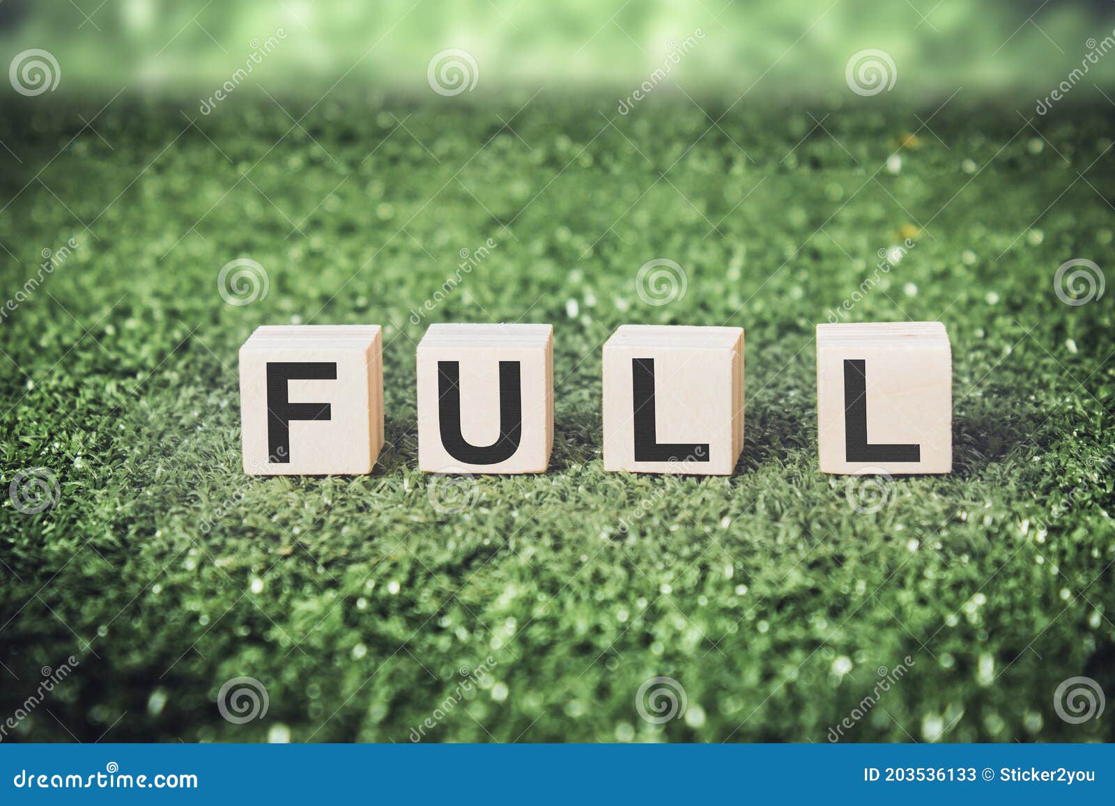 Word FULL Made from Cubes or Blocks on Grass Background Stock Image ...