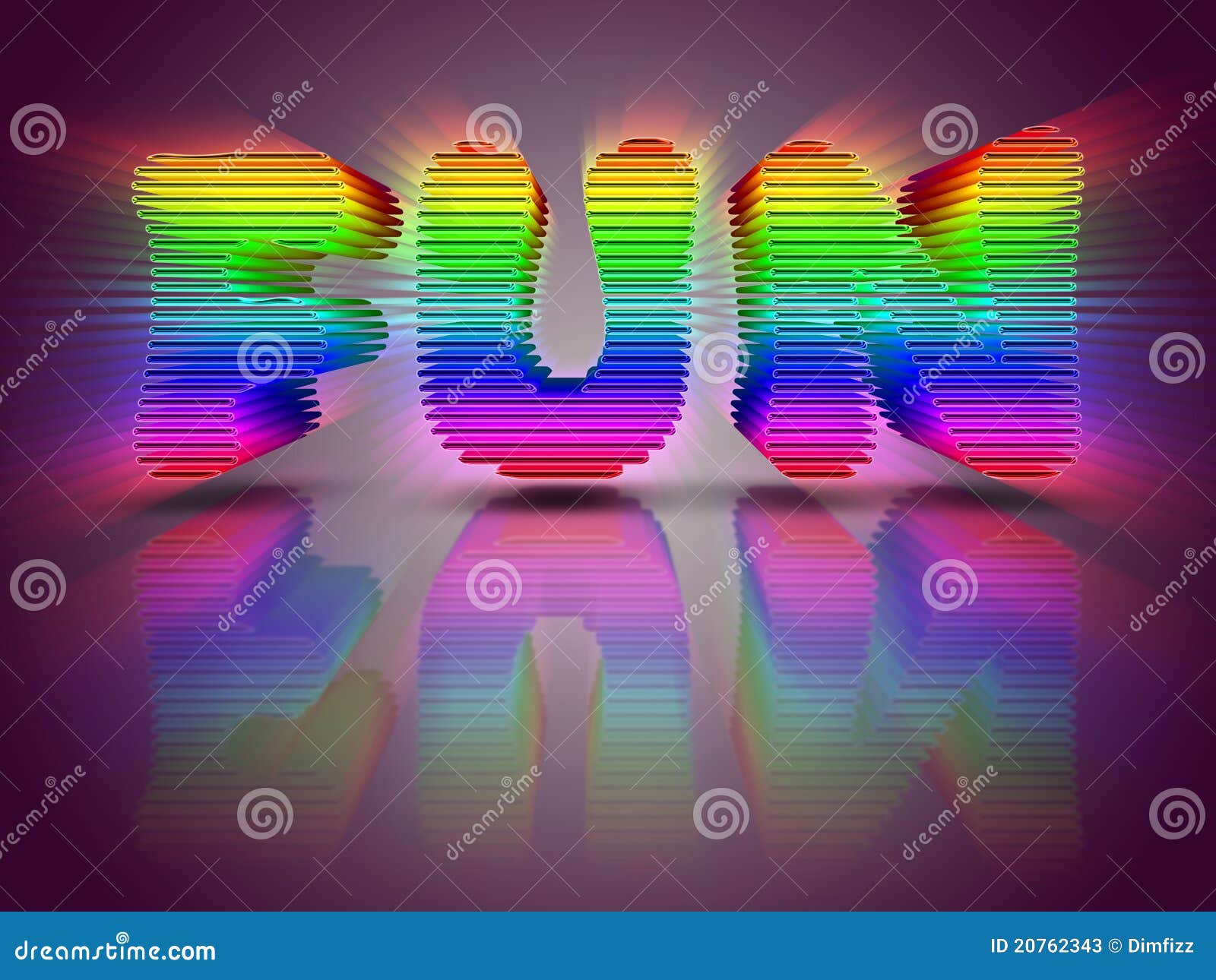 Word Fun 3D Multi Colored Letters Stock Illustration - Illustration of ...