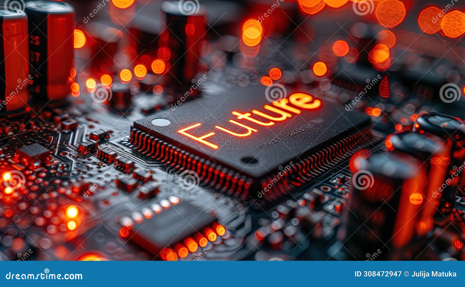 The Word "Future" Creatively Assembled from Futuristic-looking ...