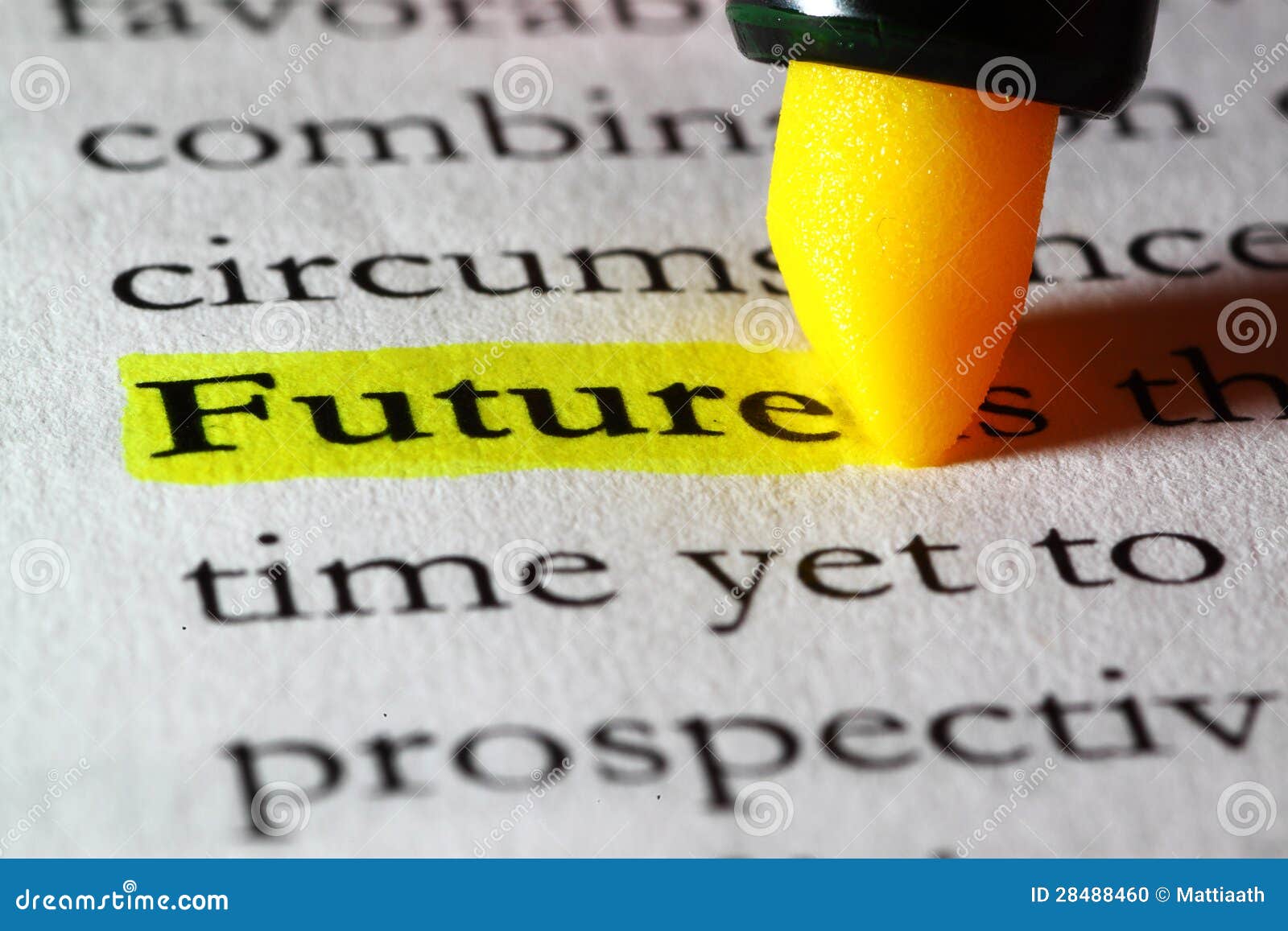 Word Future Highlighted with a Yellow Marker Stock Photo - Image of ...