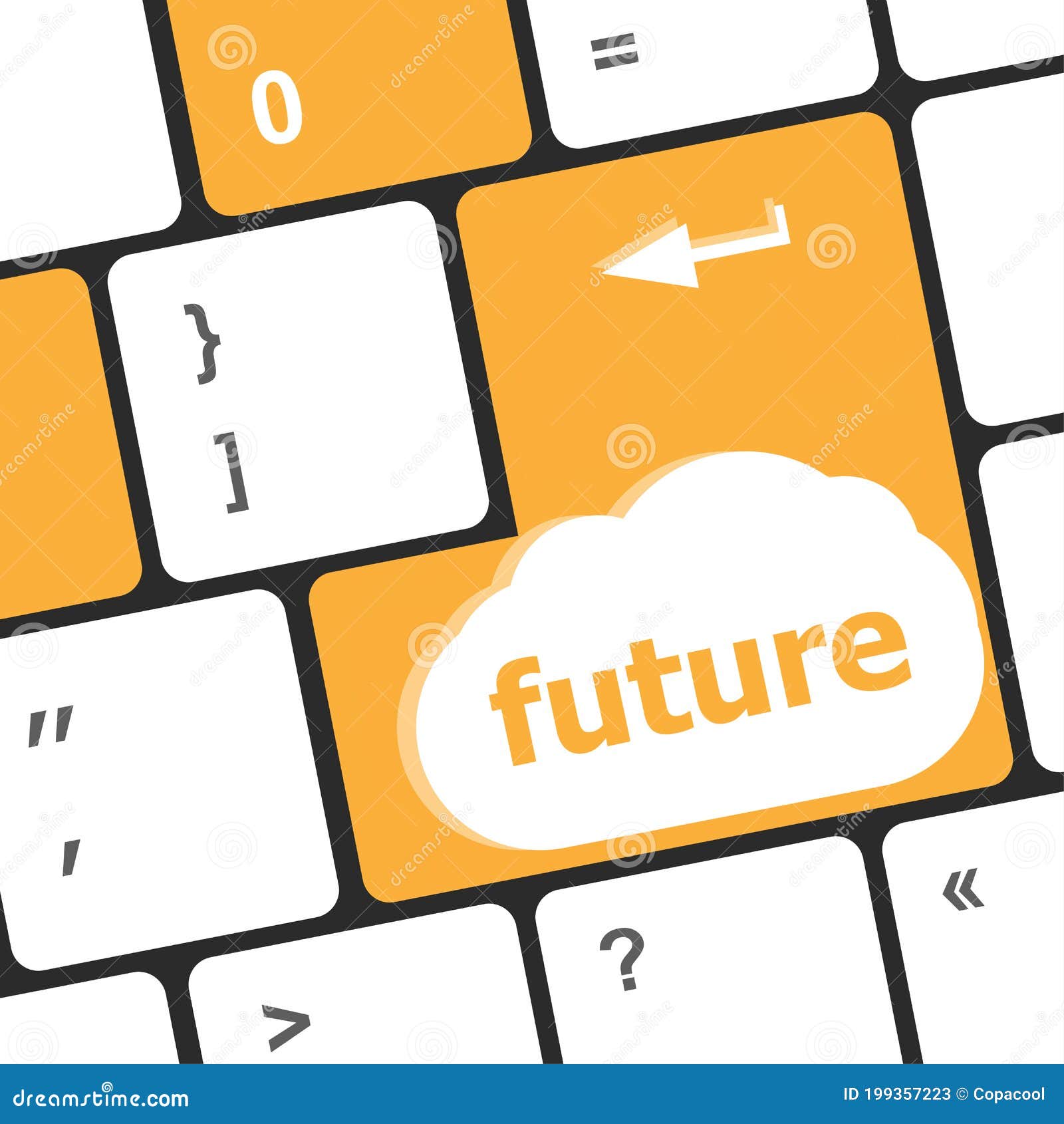 The Word Future Written on the Keyboard Stock Illustration ...