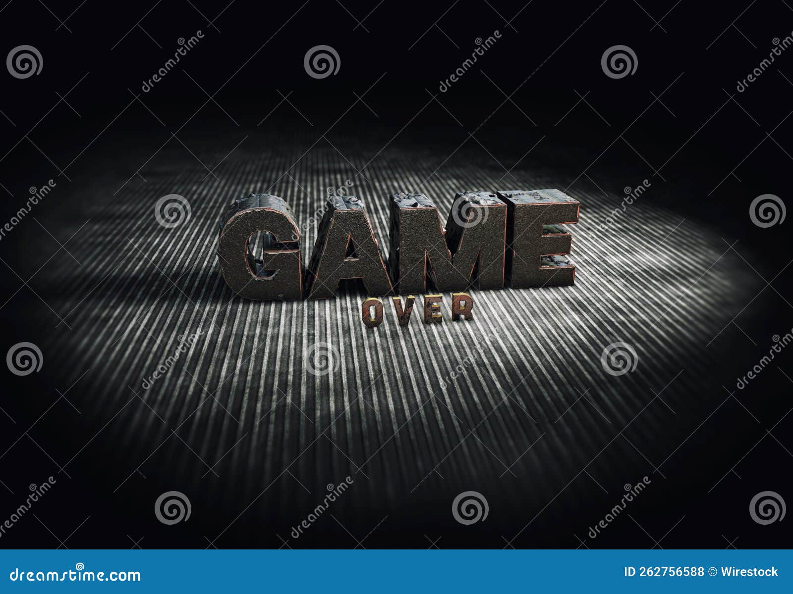 Word Game Over on a Gray Surface with Light on it Stock Photo - Image ...