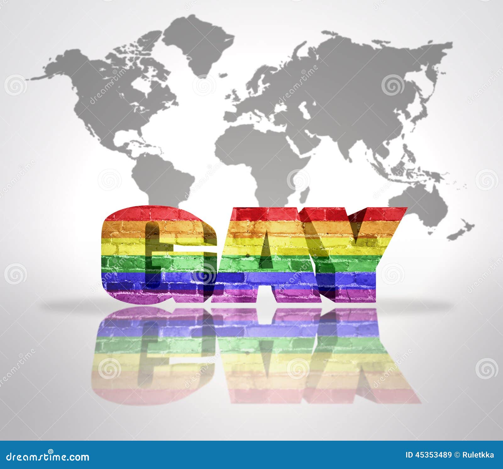 Word Gay with Rainbow Flag stock illustration. Illustration of freedom ...