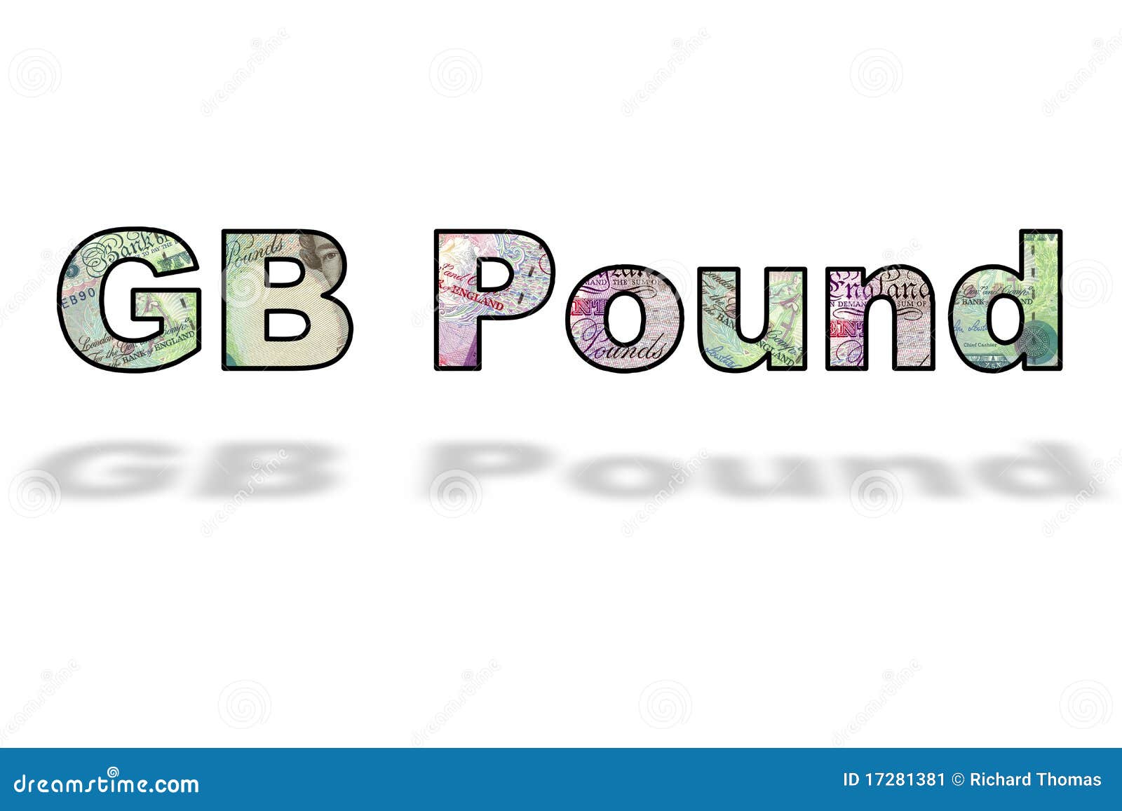 Word GB Pound Banknotes with Shadow on White Editorial Photo ...