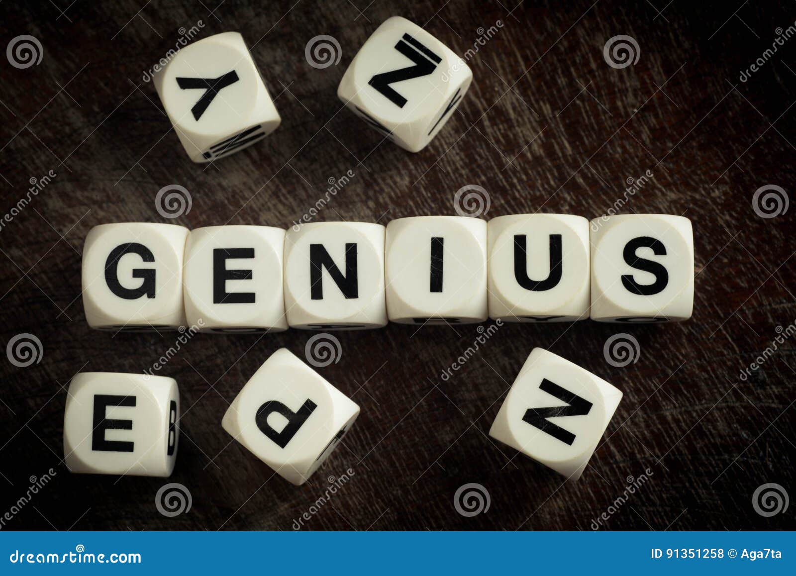 Word genius on toy cubes stock photo. Image of educate - 91351258