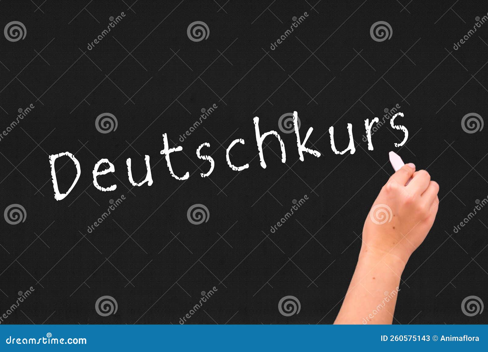The Word German Course on a Blackboard Stock Image - Image of building ...