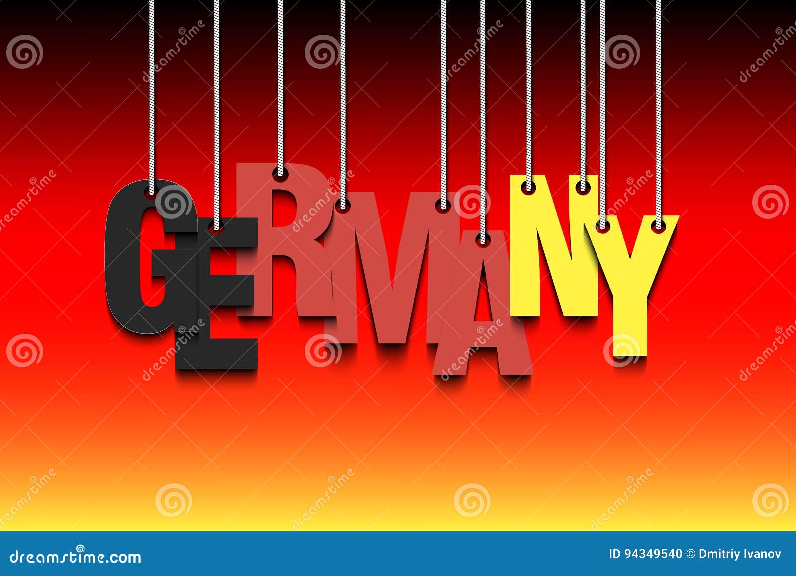 The Word Germany Hang on the Ropes Stock Vector - Illustration of ...