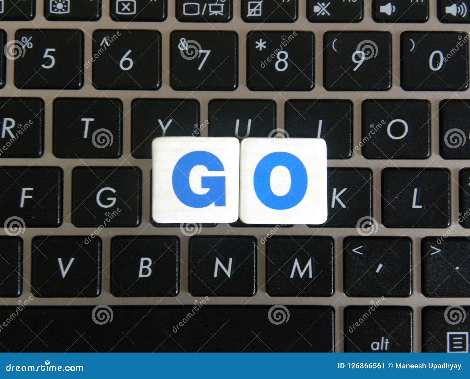 Word Go on Keyboard Background Stock Image - Image of idea, design ...