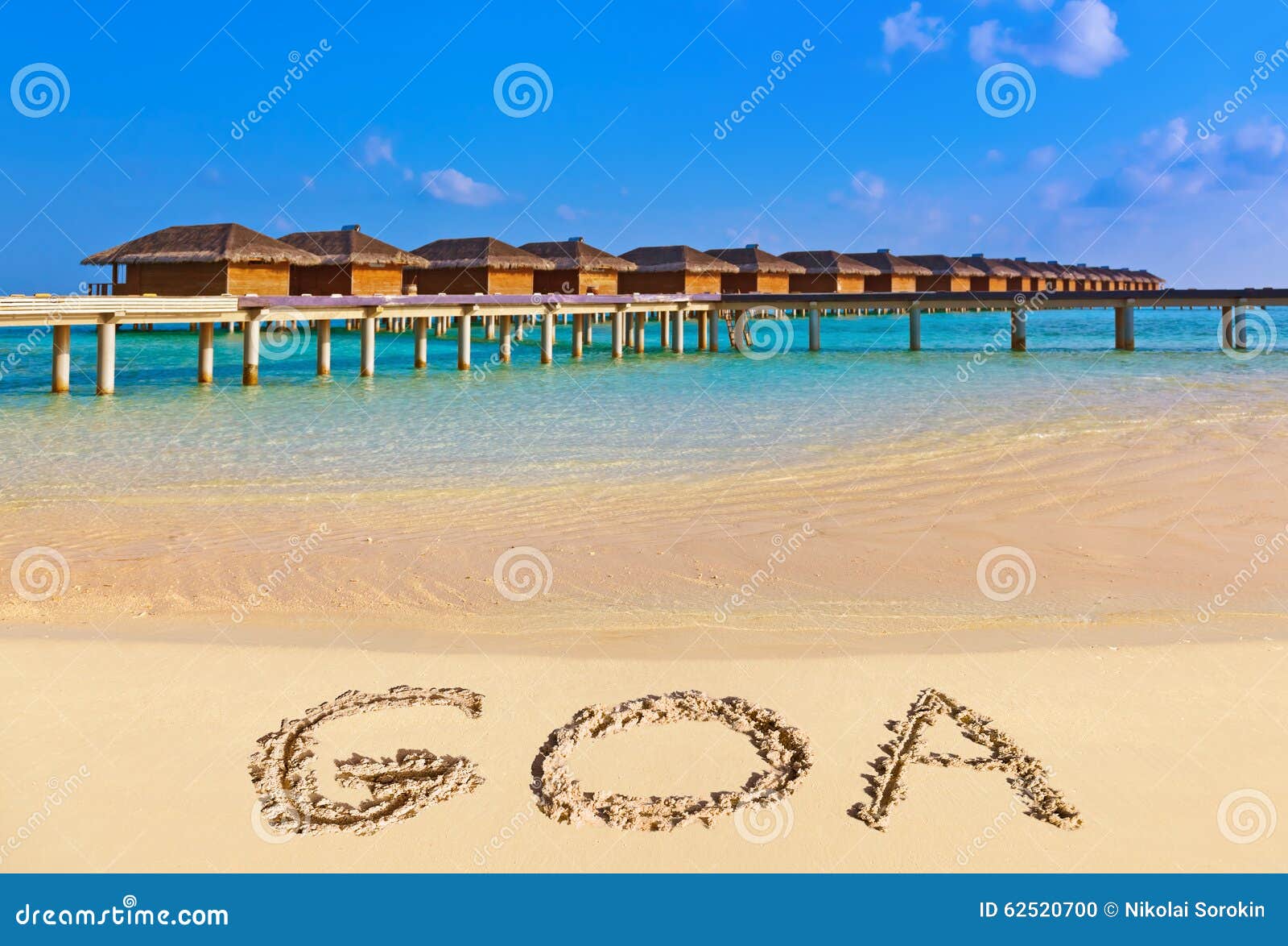 Word Goa on beach stock photo. Image of background, dreams - 62520700