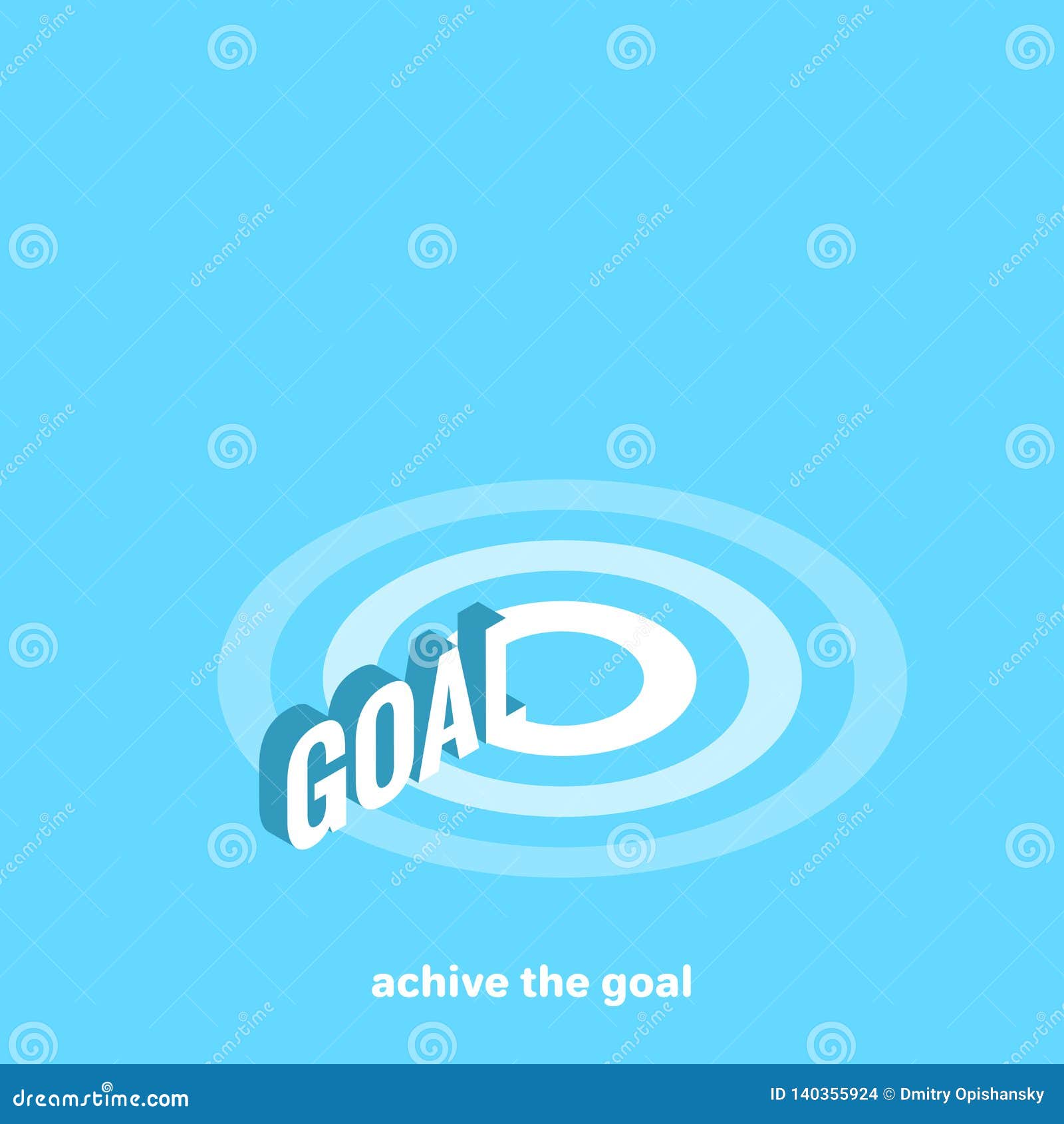 Word Goal on the Circles, Isometric Stock Vector - Illustration of ...
