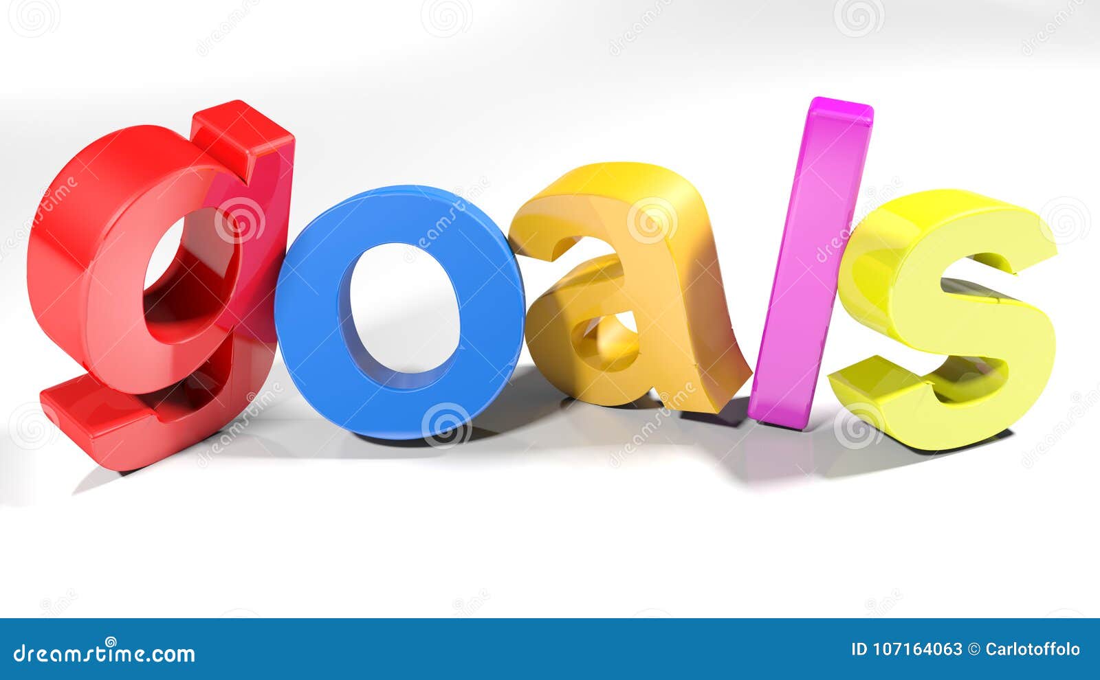 Goals Colorful 3d Write 3d Rendering Stock Illustration